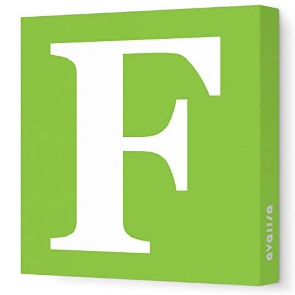Wayfair | Art | Avalisa 8 Stretched Canvas Capitol Letter F Green ...